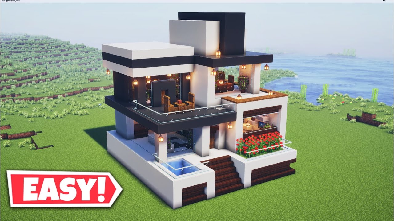 How To Build A Modern House - EASY Tutorial - YouTube