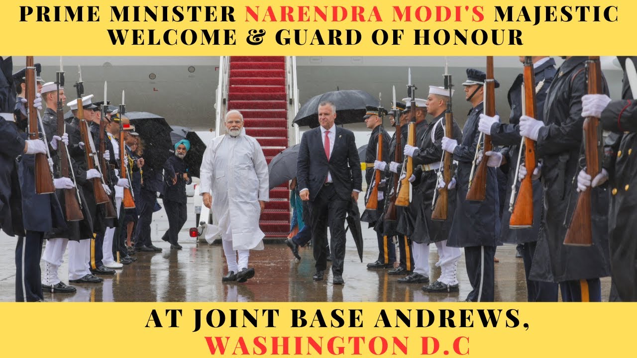 PM Narendra Modi's Majestic Welcome & Guard of Honour at Joint Base ...