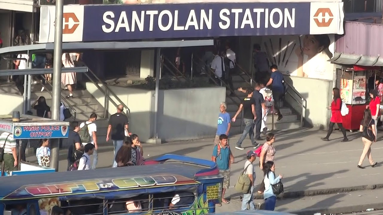 File footage - Marcos Highway, LRT-2 Santolan Station (Pasig; 01-29 ...