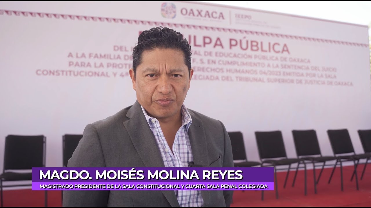 El magistrado Moises Molina, habla sobre la importancia de la disculpa pública y su impacto ...