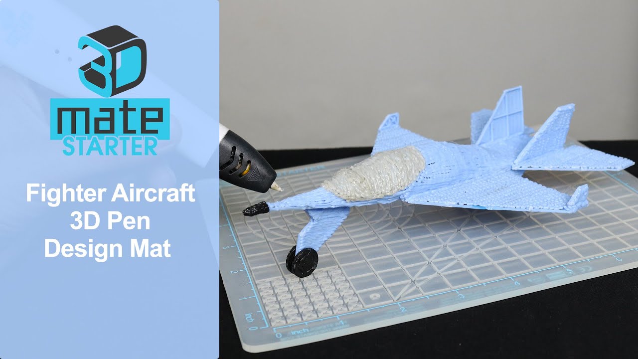 Fighter Plane made with 3Dmate STARTER - 3D Pen Mat - YouTube