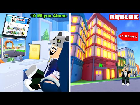 10 Milyon Abone Oldum!! Lüks Evi Aldım - Panda ile Roblox YouTube Life