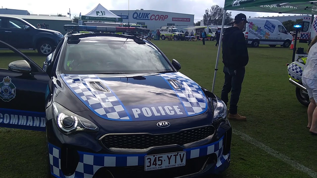 Qld police Kia stinger light Demo at expo - YouTube