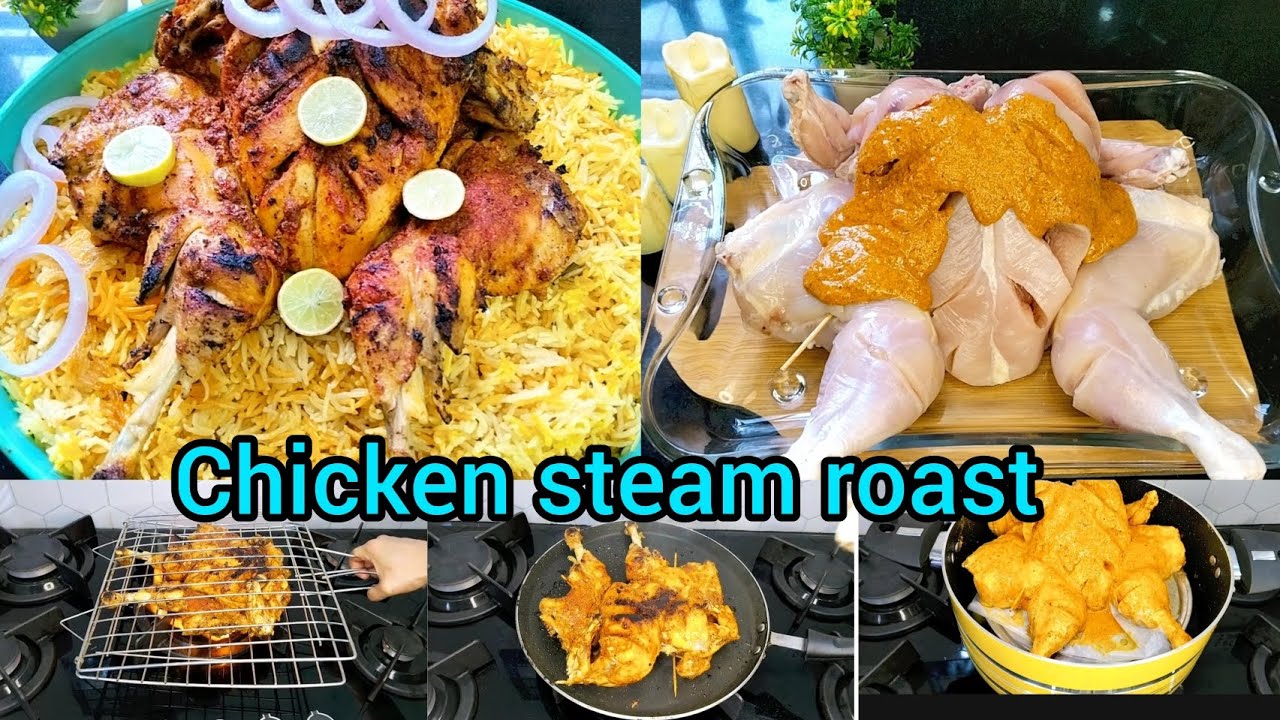 Whole Chicken Steam Roast With Yellow Rice Eid Special Original Recipe ...