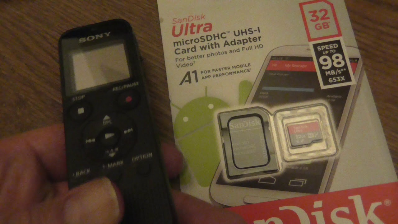 Got A 32GB Micro SDHC Card For The Sony Portable Audio Recorder - YouTube