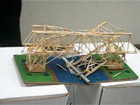 Toothpick Bridge 312 toothpicks/94.5 pounds - YouTube