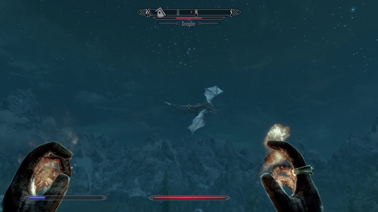 Mage vs dragon (skyrim) - YouTube