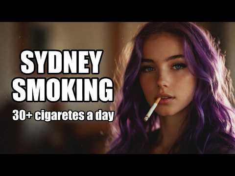 Beautiful Sydney Smokes a Cigarette – 30+ Cigarettes a Day 😮#smokingcigarettes #aivideo #smoker