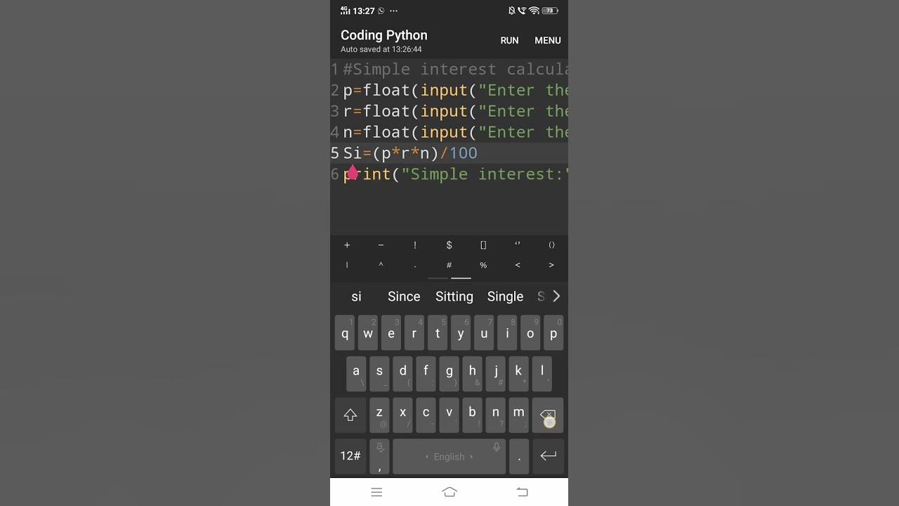 Simple Interest Programming Pythontutorial Python Pythonbasicscbseboard Icse Youtube