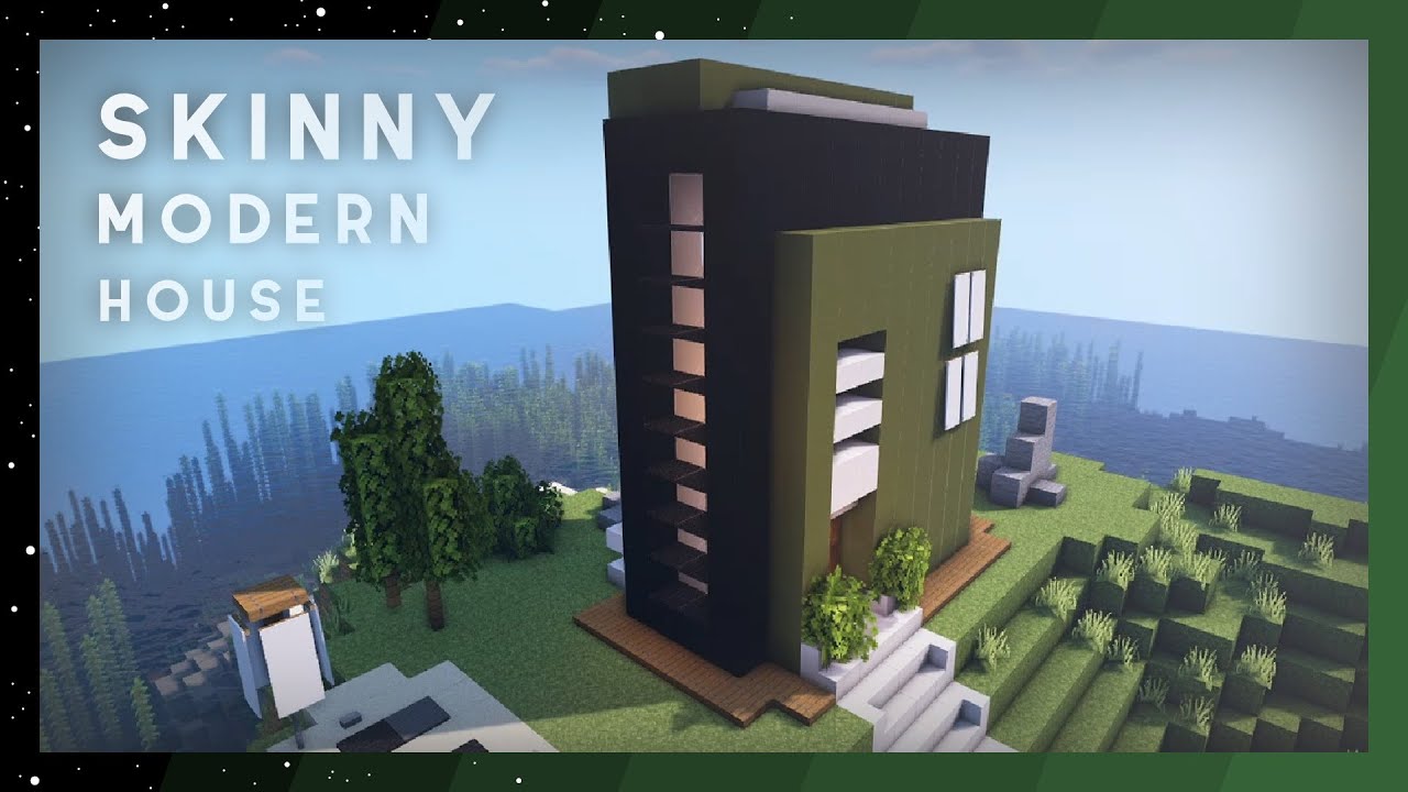Minecraft: How To Build a Skinny Modern House | Skinny House Tutorial ...