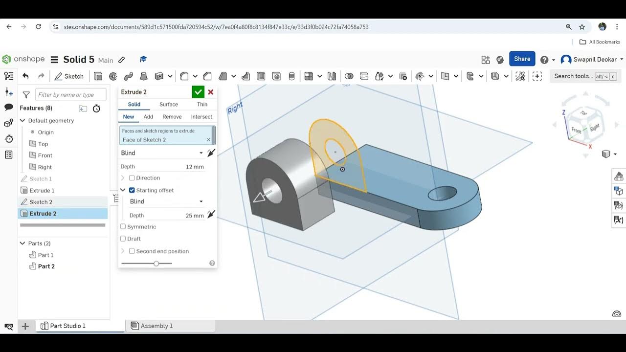 Solid Modeling Part 5 (Onshape Software Tutorial) - YouTube