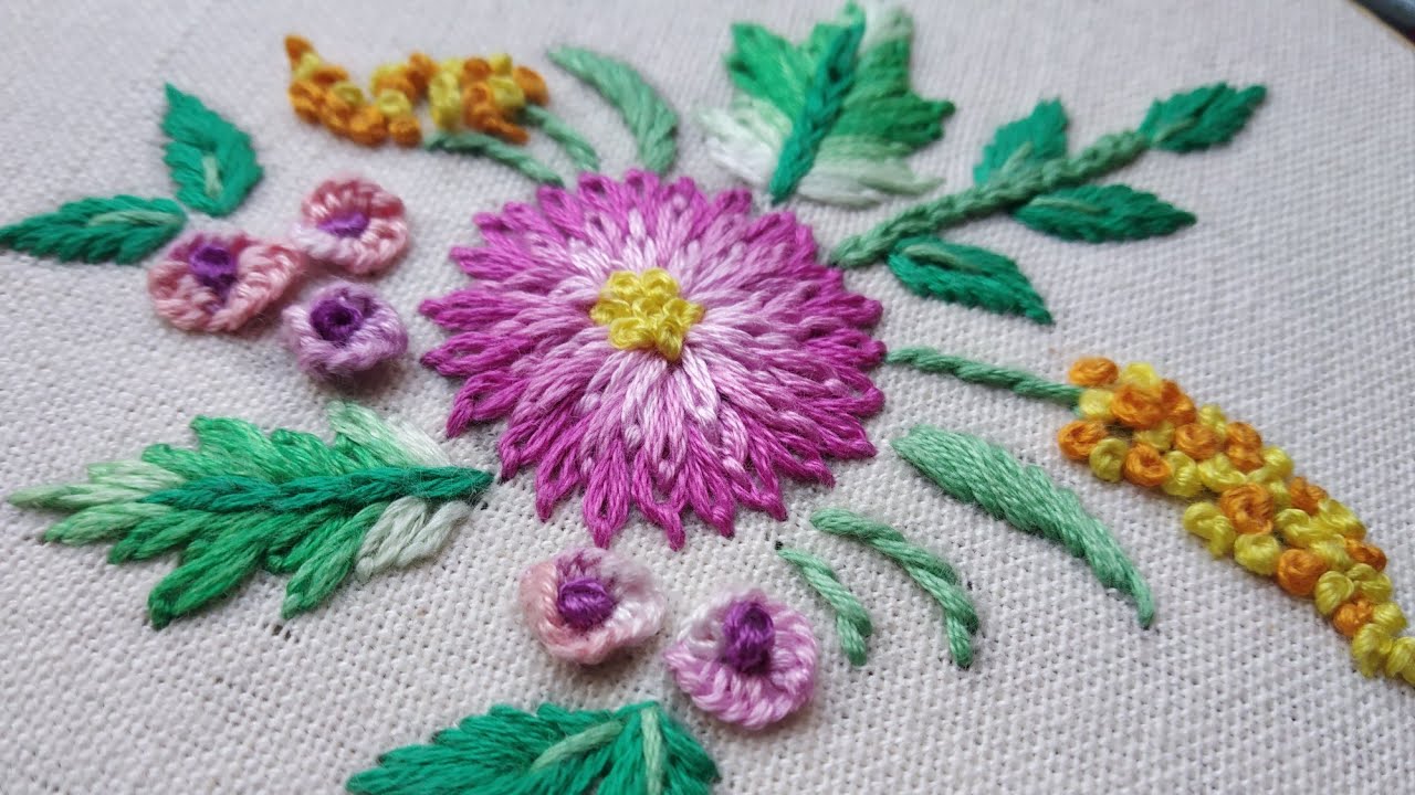 432-Beautiful and simple embroidery design for beginners - YouTube