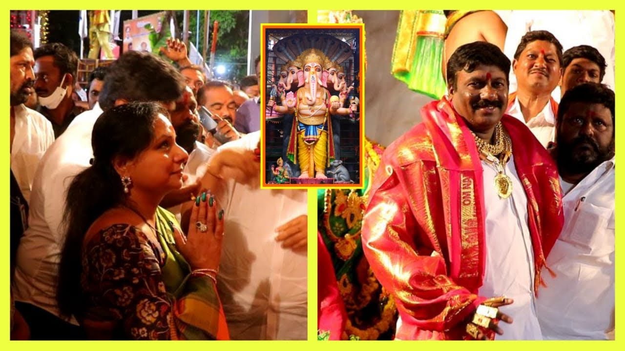 Kavitha Akka at Khairatabd Ganesh 2022 | Gold Man Darga Chinna Pailwan ...