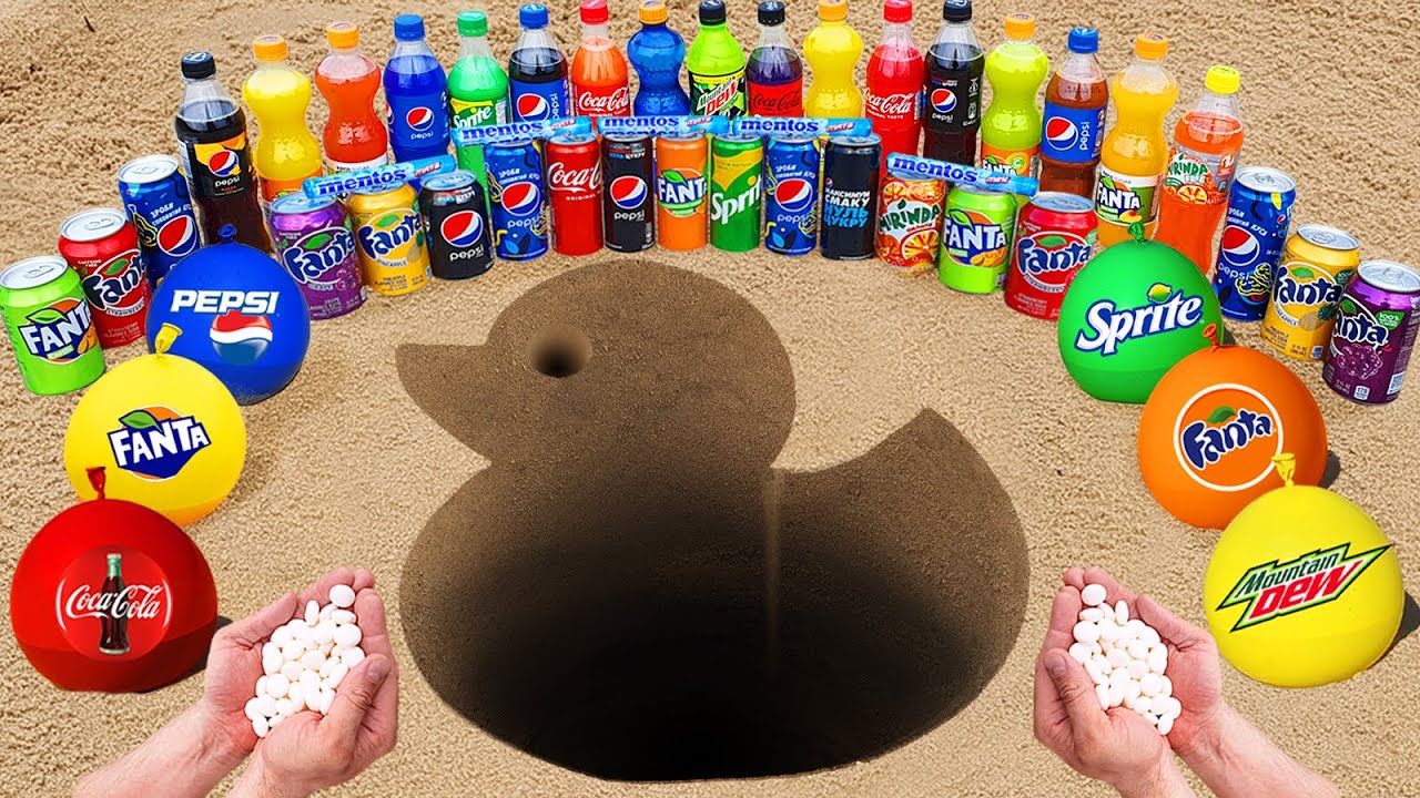 Giant Toothpaste Eruption from Duck pit, Coca Cola, Pepsi Blue ...