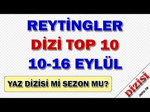 En Çok İzlenen Diziler - 10-16 Eylül 2018 Reyting Sonuçları, Haftalık Dizi Reytingleri