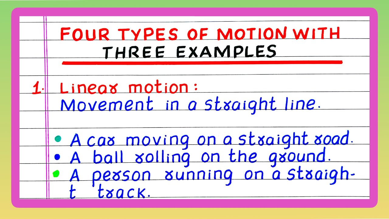 DIFFERENT TYPES OF MOTION AND EXAMPLES | FOUR DIFFERENT TYPES OF MOTION ...
