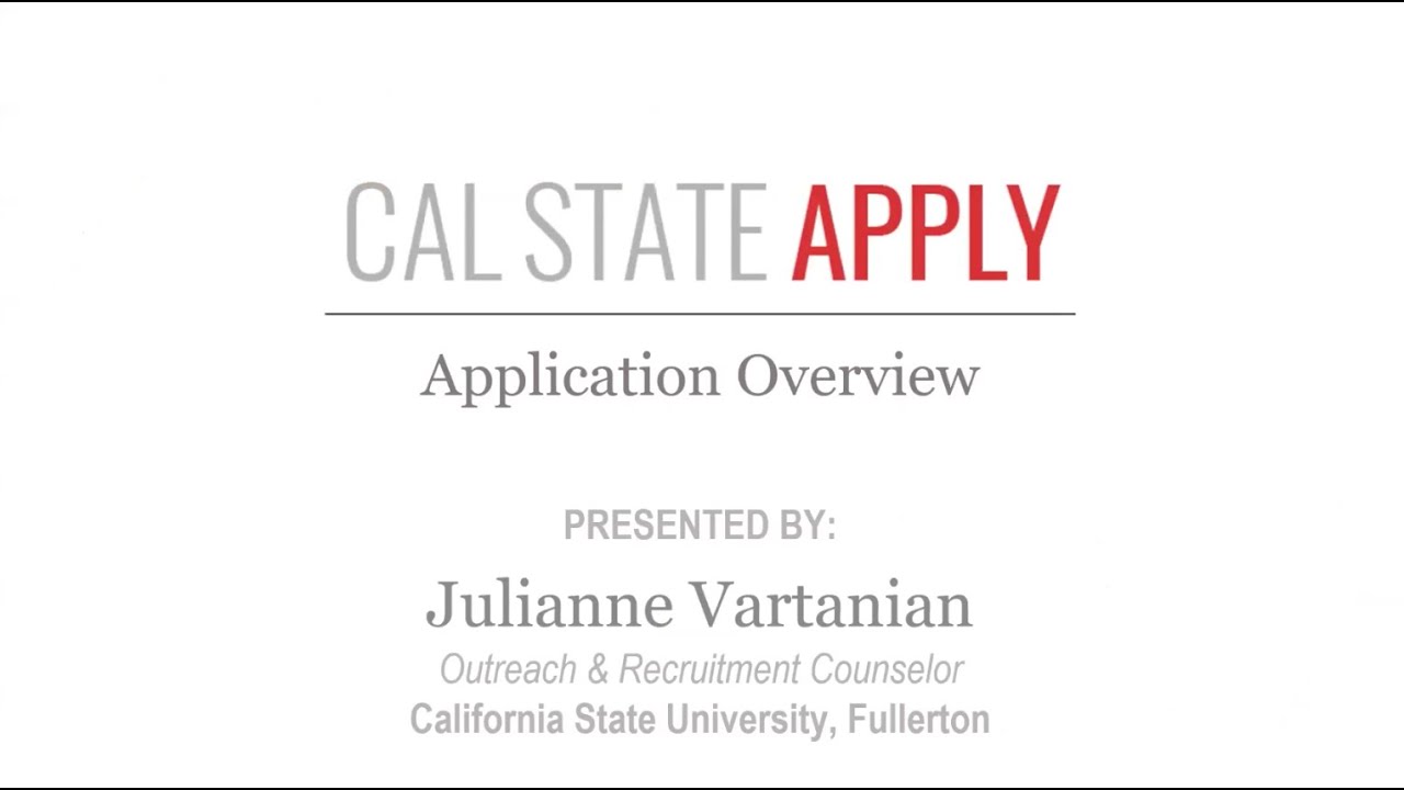 Cal State Apply Workshop - YouTube
