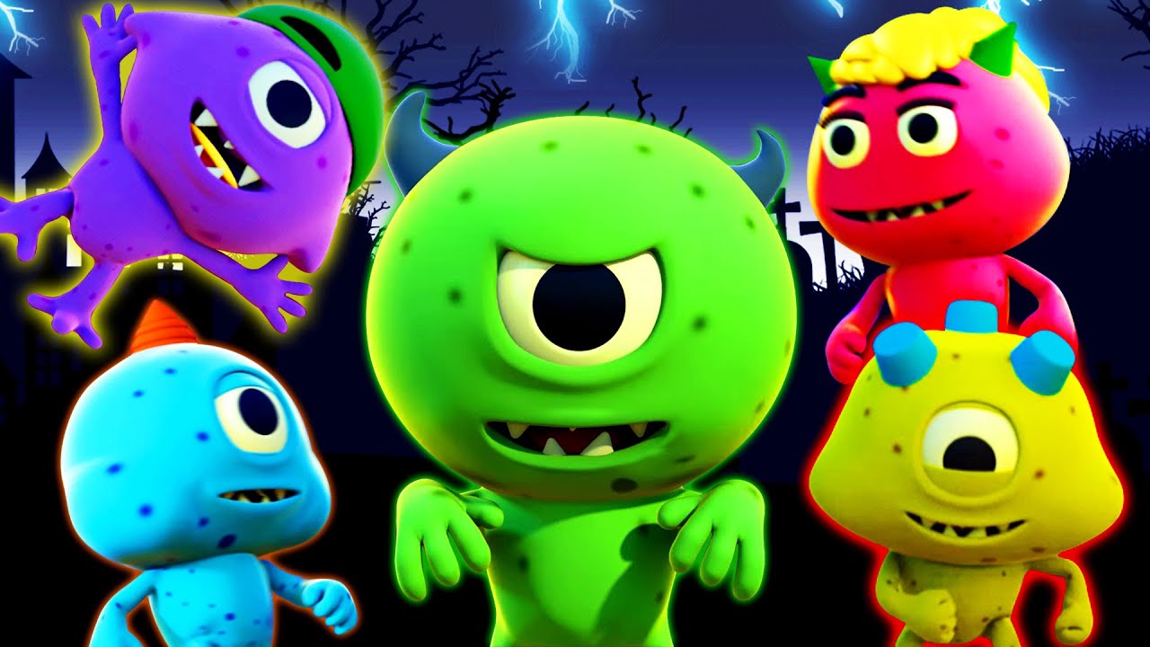 Five Little Monsters | Spooky Nursery Rhymes For Kids | Tum Tum Kids TV ...