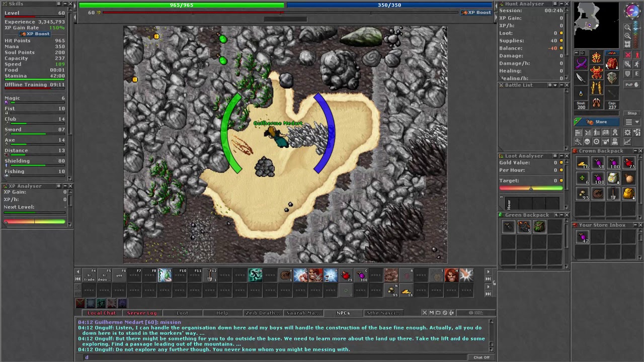 Tibia #41 - NEW FRONTIER Quest (FARMINE) Mission 1 a 6 - Knight - Guilherme #03 - YouTube