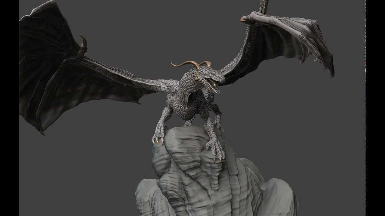 Dragon Zbrush sculpt turntable - YouTube