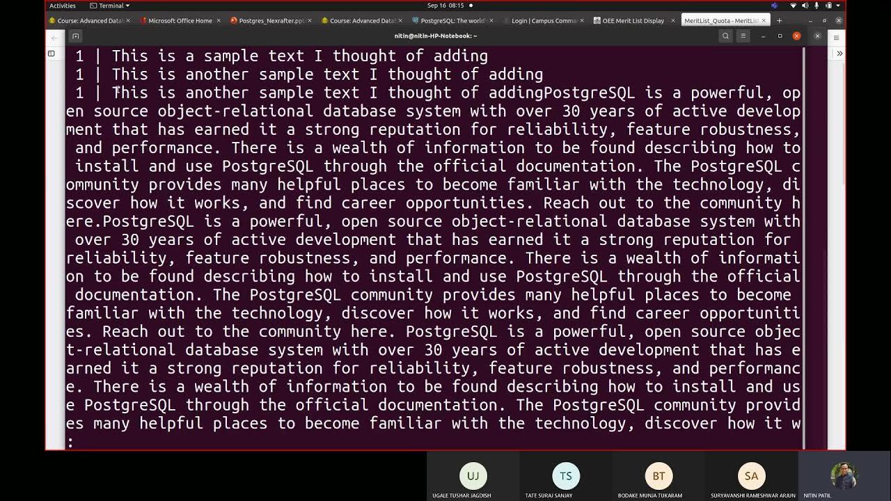 TOAST Table and Using Array with PostgreSQL - YouTube