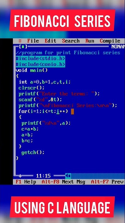 Fibonacci Series using C Language |#programming | #coding - YouTube