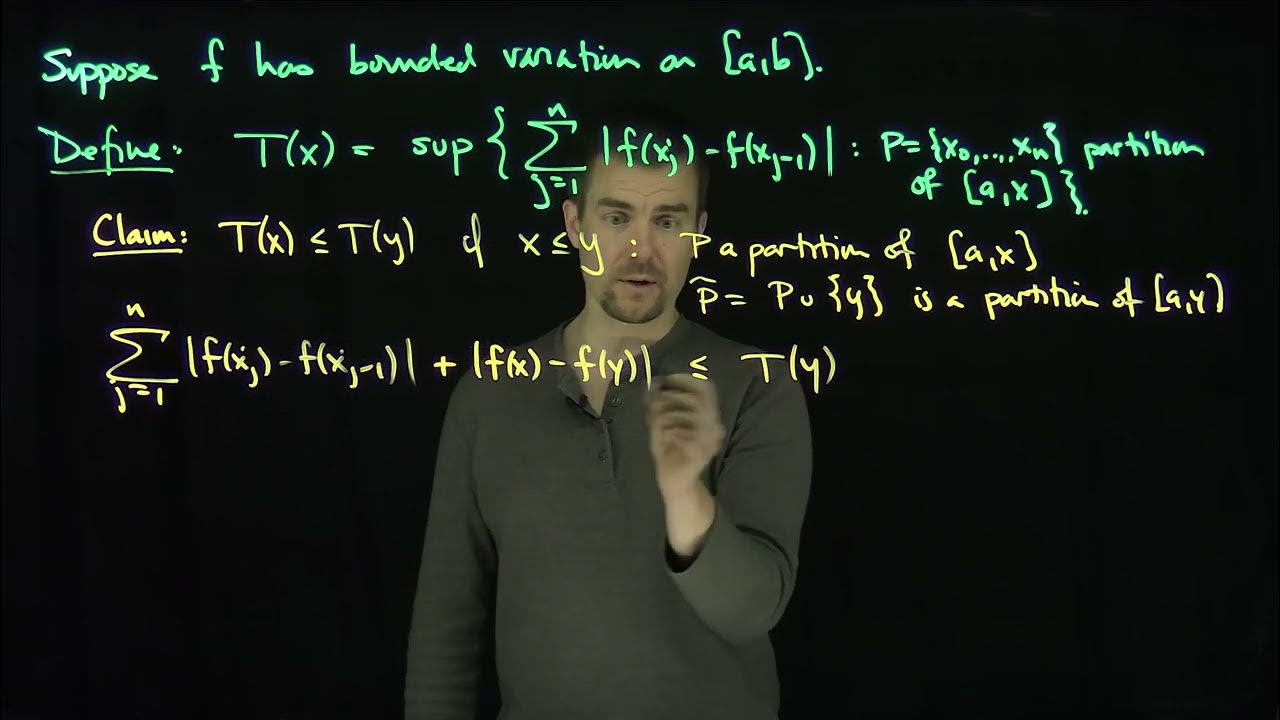 Function of Bounded Variation are the Difference of Increasing Functions - YouTube