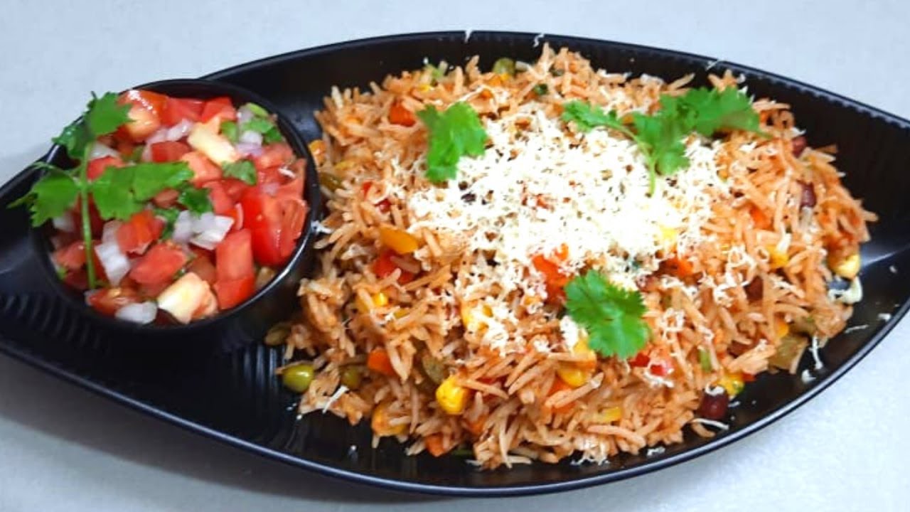 Mexican fried rice | pico de gallo |mexican rice with cheese. - YouTube