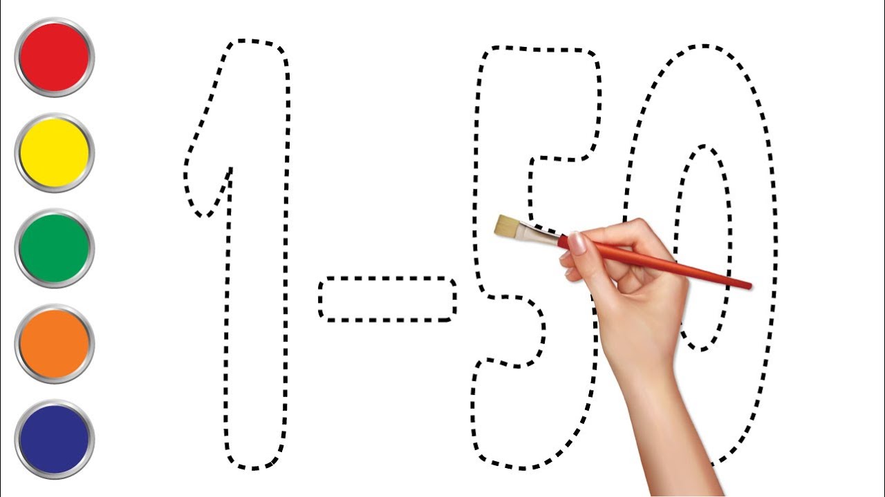 How to Draw Numbers 1 to 50 Easy Step by Step for Kids - YouTube