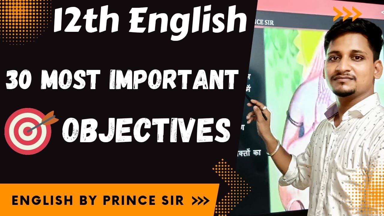 Most 30 Objectives |12th English 2023 Exam | By Prince Sir - YouTube
