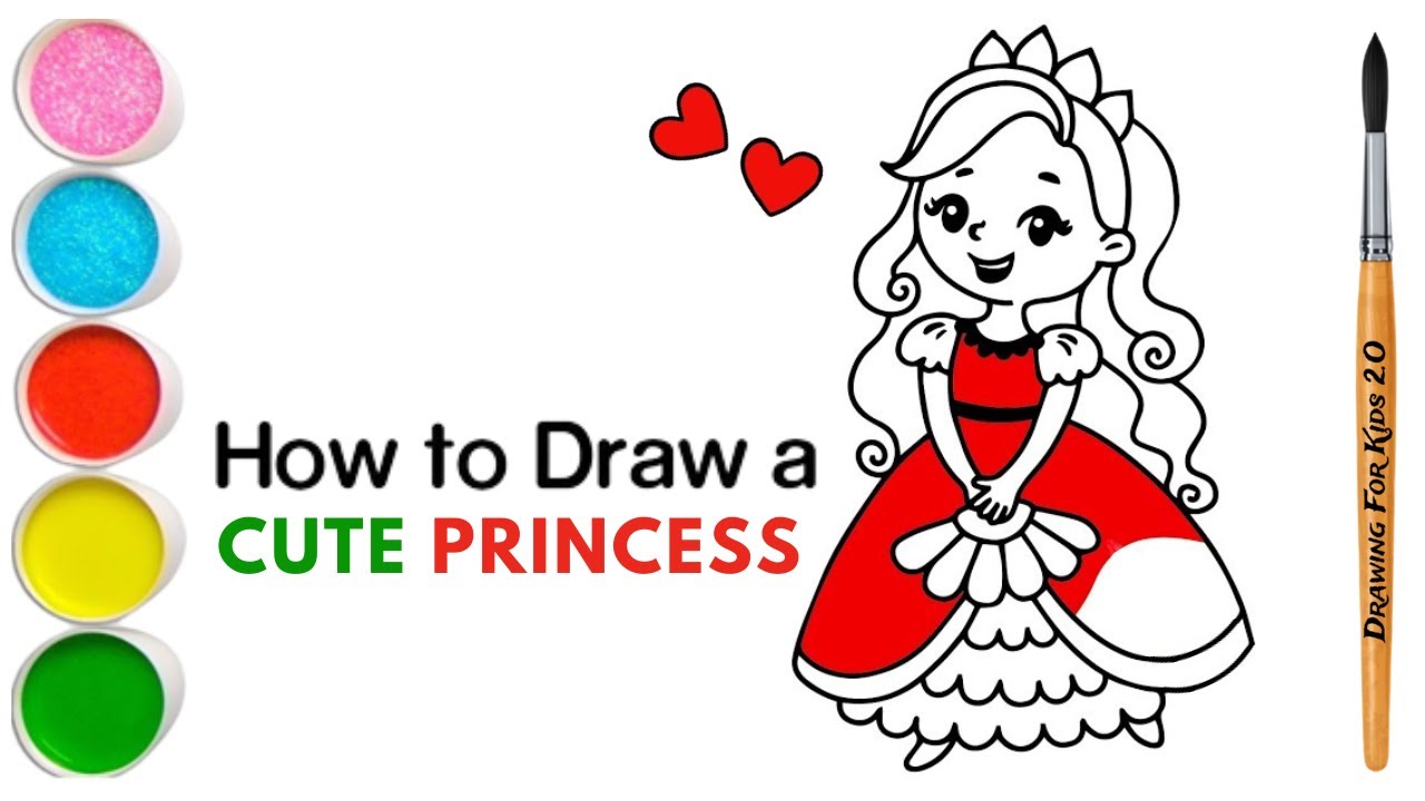 How to draw a Cute Princess Easy, How To Draw Princess,Cute Girl Draw ...