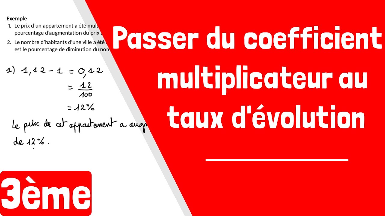 Comment passer du coefficient multiplicateur au taux d'évolution ...