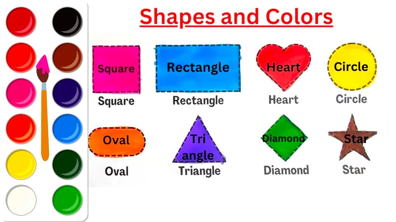 Learn Shapes and Colors in Simple and Easy way |2D shapes drawing|Educational video|Geometric ...