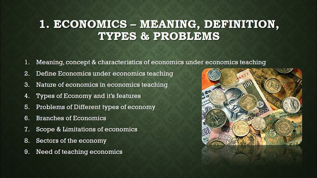 Economics - Meaning, definition, types & problems - YouTube