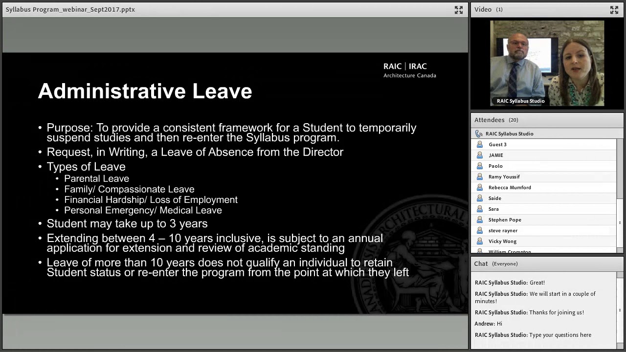 RAIC Syllabus Webinar September 2017 - YouTube
