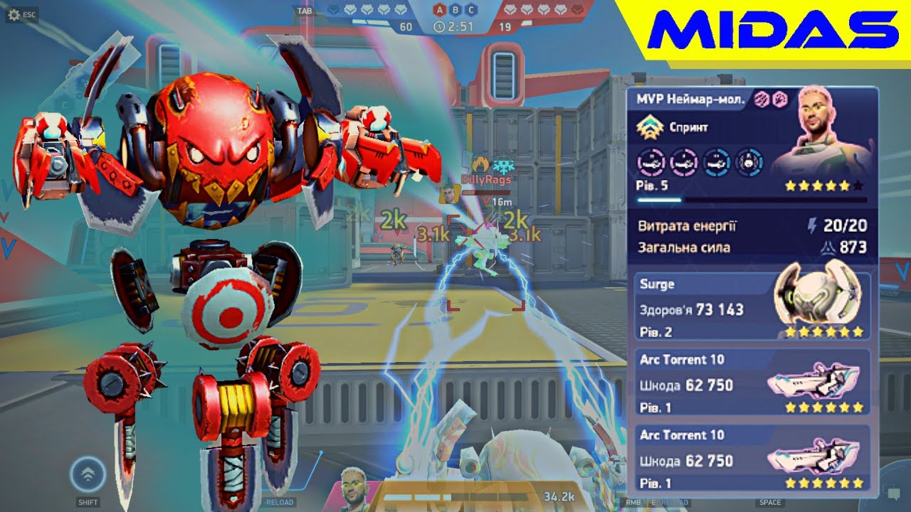 Capture points 16 kills | Surge + Arc torrent 10 | Mech Arena - YouTube