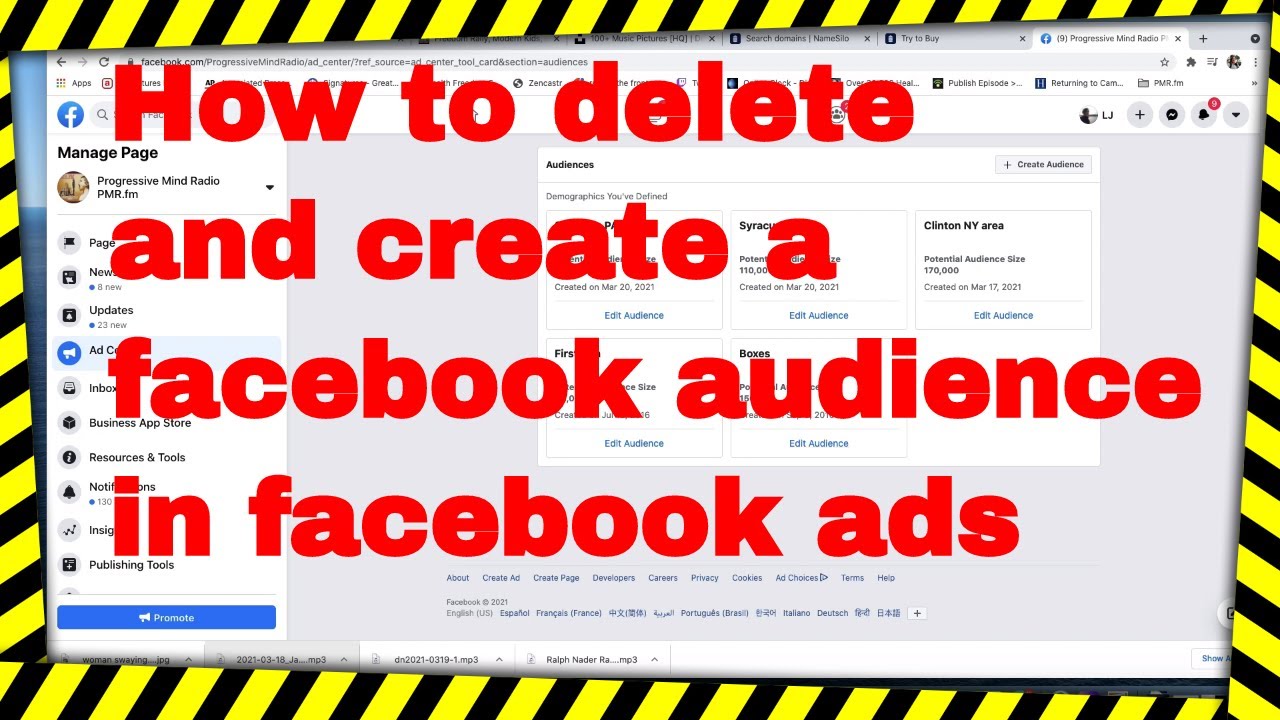 How to delete or create a facebook audience in facebook ads 2021 - YouTube