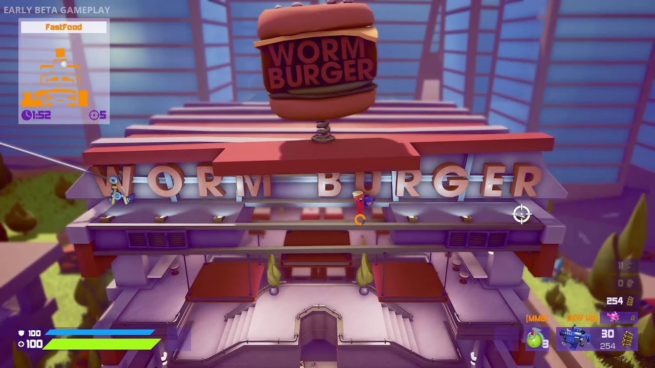 Worms Rumble Early Beta Gameplay FullHD Ultra - YouTube