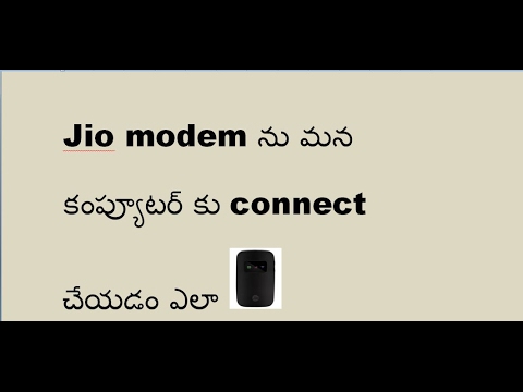 how to connect jio modem to your computer in telugu - YouTube