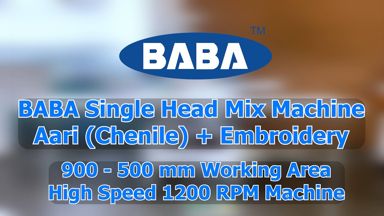 BABA Single Head Mix Machine Aari (Chenile) + Embroidery - YouTube