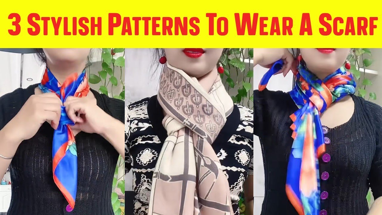 3 Different Cool Silk Scarf Tie Methods | Ways to wear a scarf? P050323 ...
