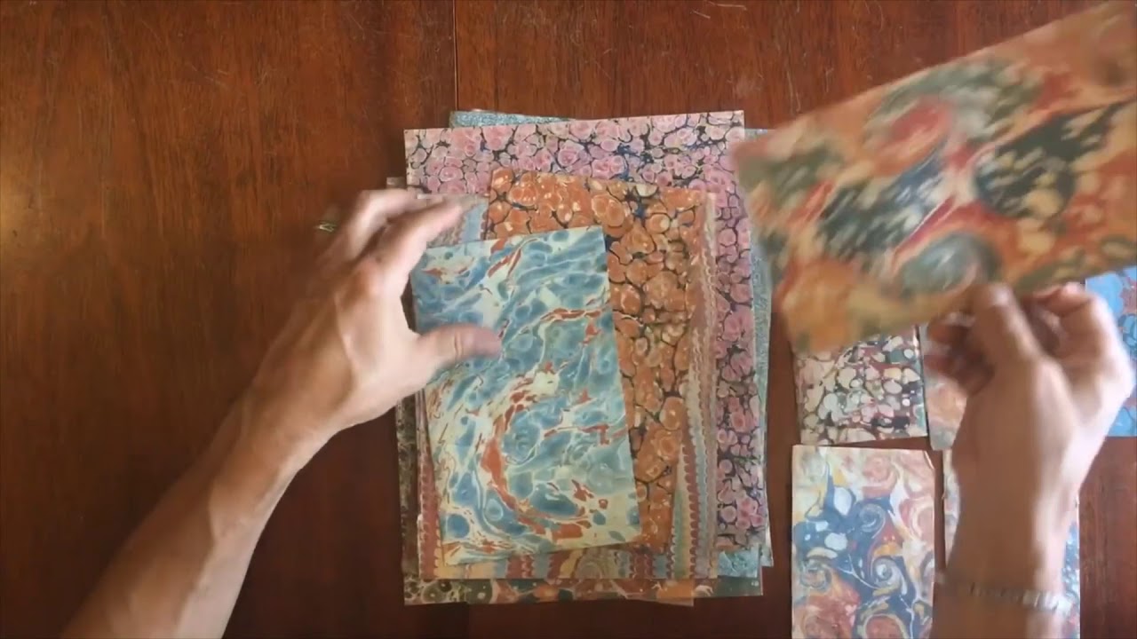 Antique Marbled Paper 20 pleasing sheets hand made c.1760-1890 nice ...