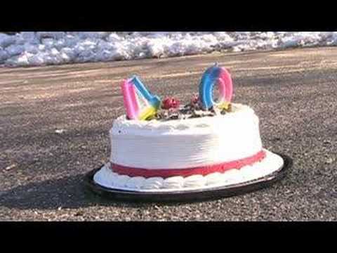 Birthday cake explosion -- First Try - YouTube