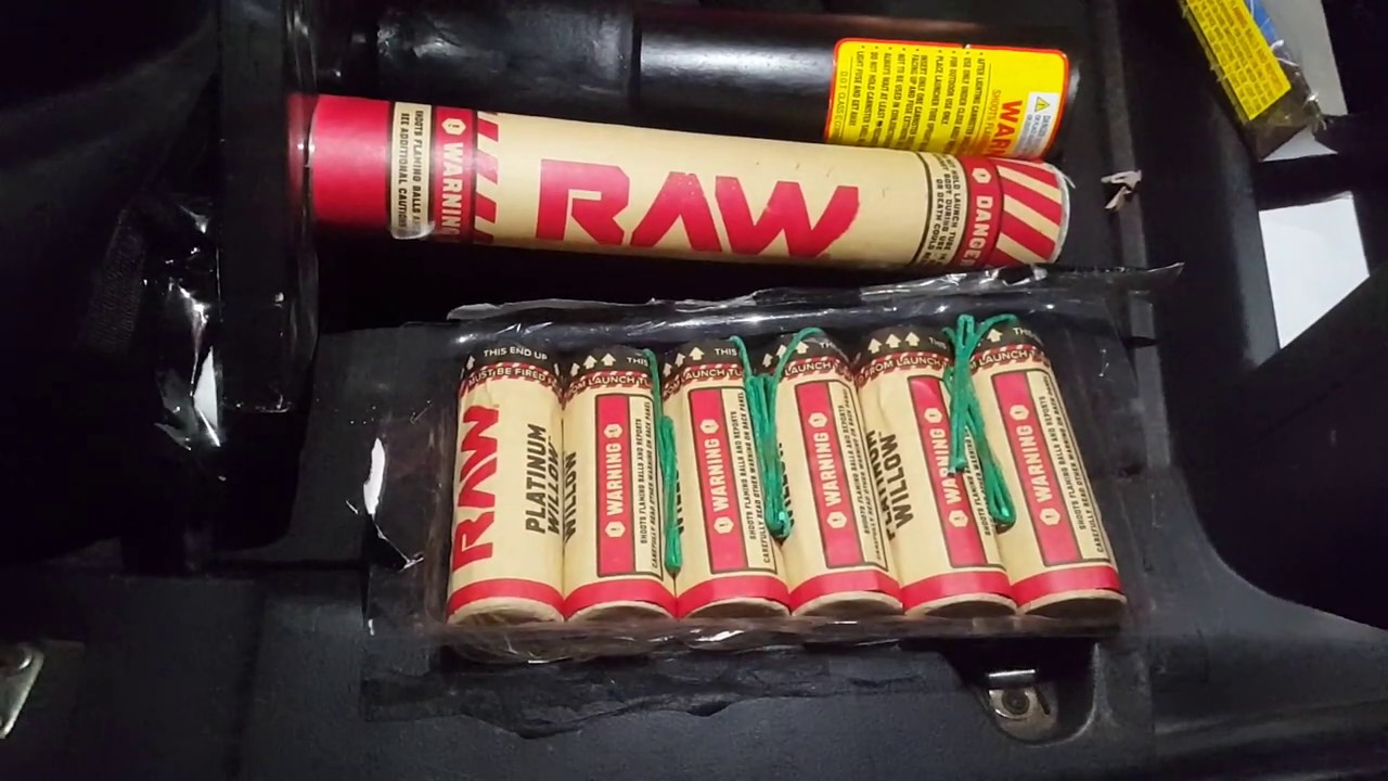 Platinum willow 5 inch 60g canister shells RAW red apple fireworks demo ...