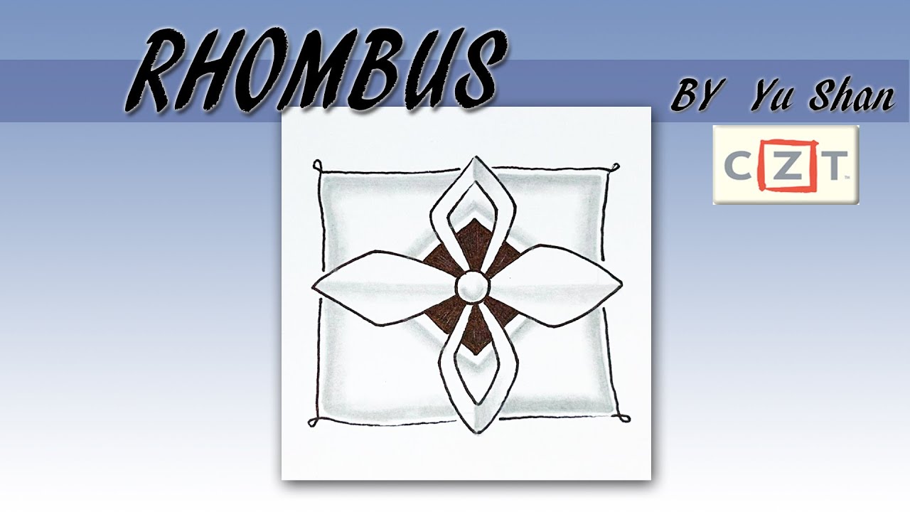 如何畫一般圖樣How to draw the Tangle Pattern RHOMBUS - YouTube