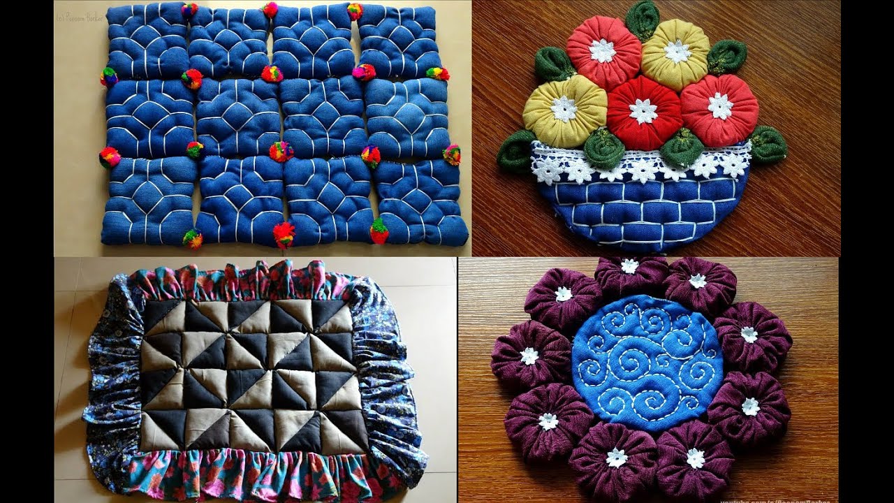 4 creative Doormat/Table Mat from old jeans and trousers | Recycling ...