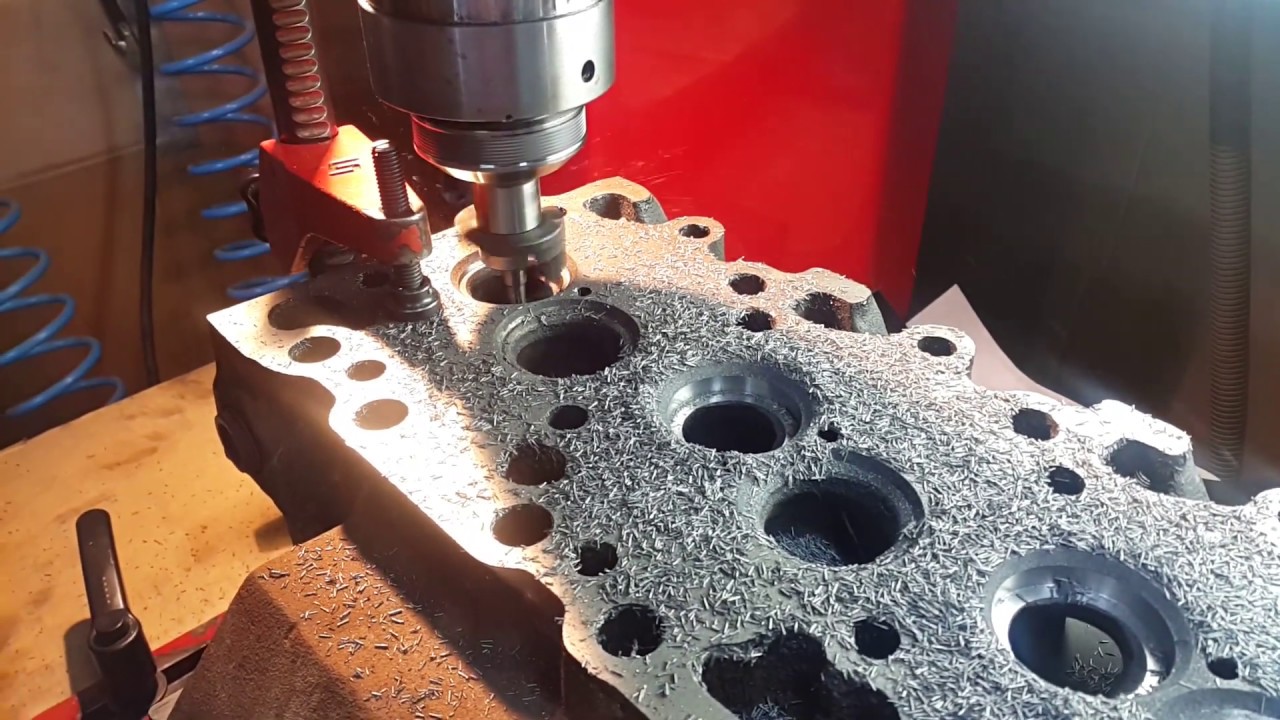 Cylinder head seat pocket boring - Serdi 4.0 Power - YouTube