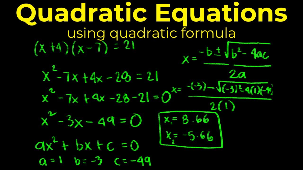MEMORIZE QUADRATIC EQUATION INSTANTLY - YouTube