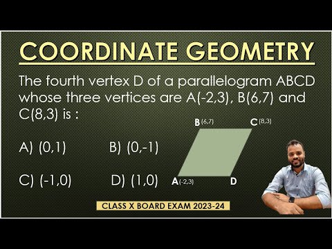 The fourth vertex D of a parallelogram ABCD whose three vertices are A ...