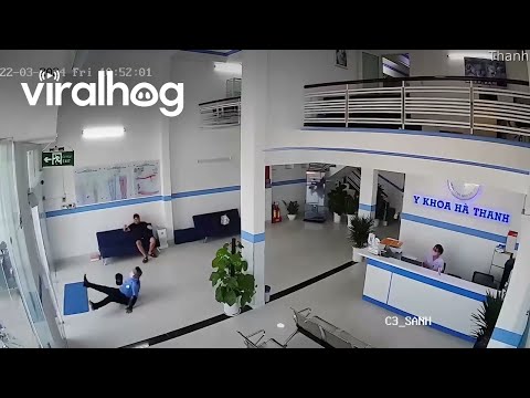 Man Runs Headfirst Into Glass Door || ViralHog